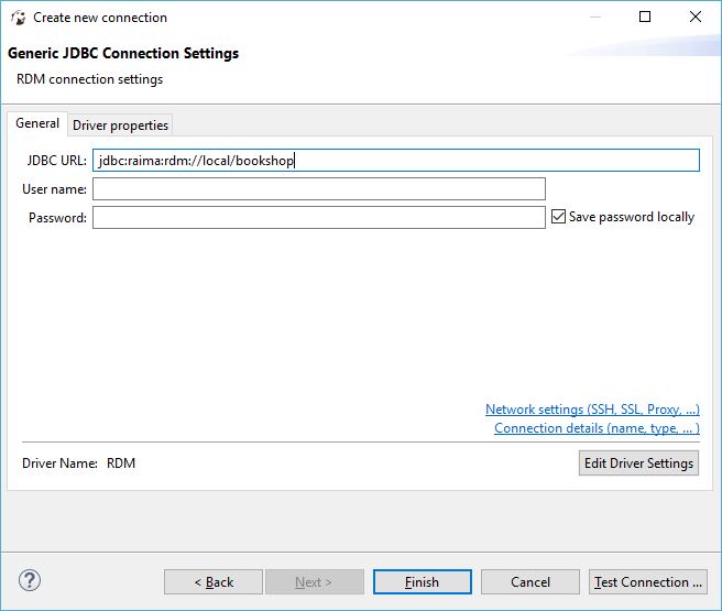 Configuring DBeaver for JNI Access to an RDM Database